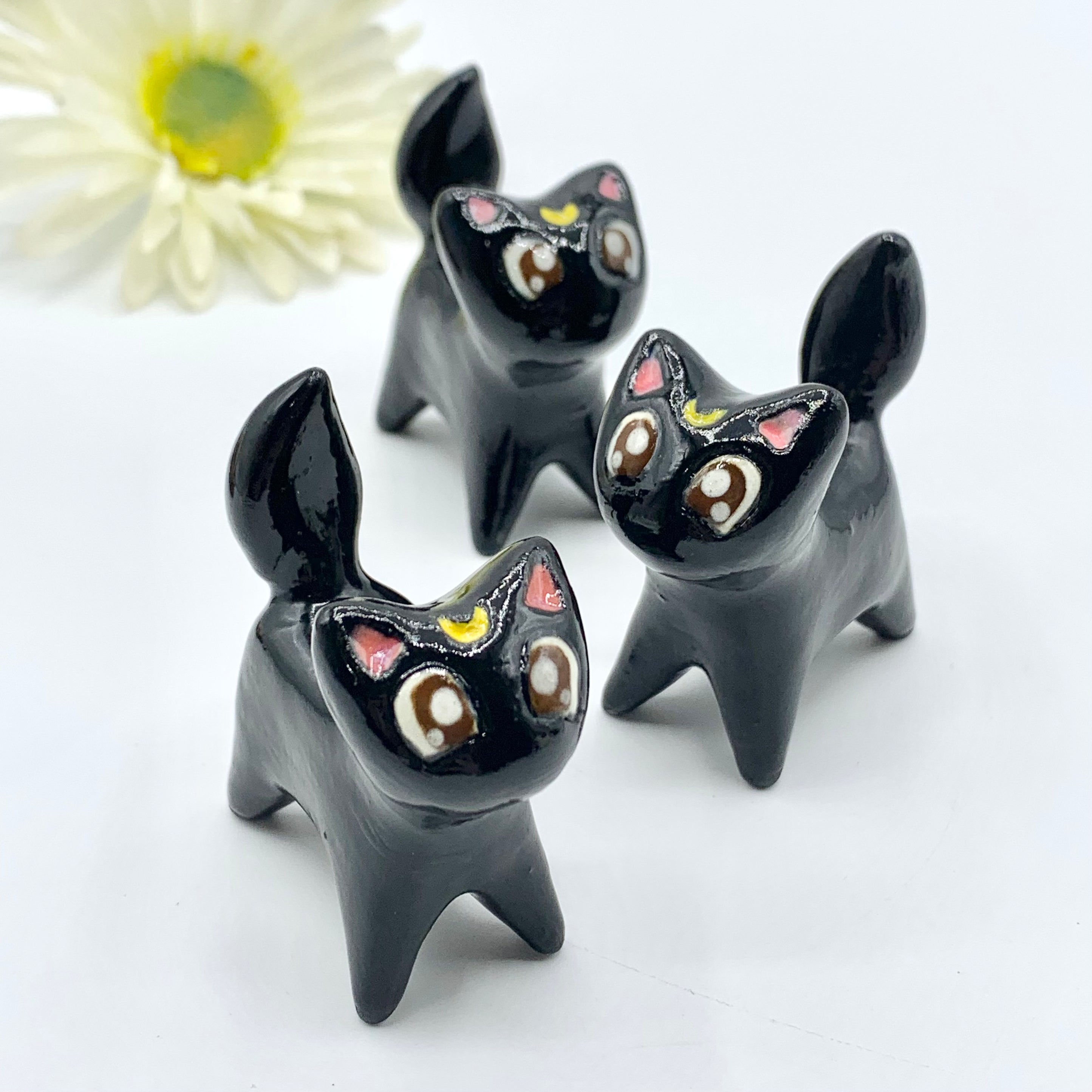 Luna & Artemis Sailor Moon Ceramic Cat Figurine – Amma's Oddments